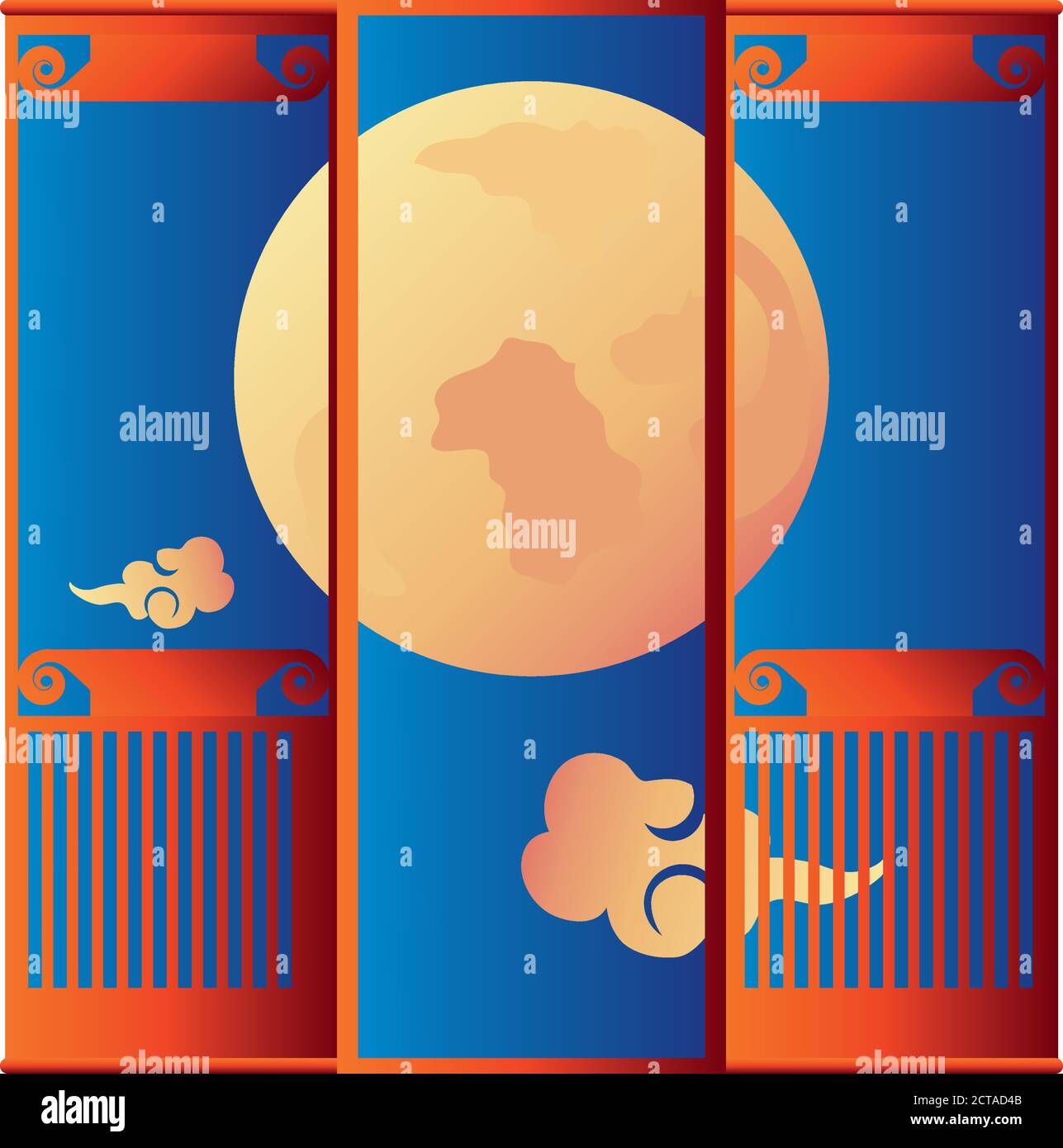 Chinese front door Stock Vector Images - Alamy