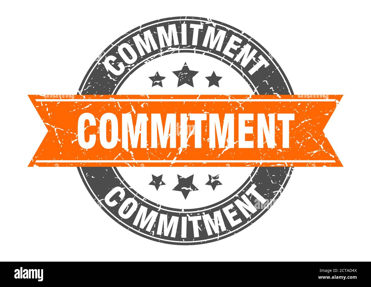 commitment round stamp with ribbon. sign. label Stock Vector Image ...