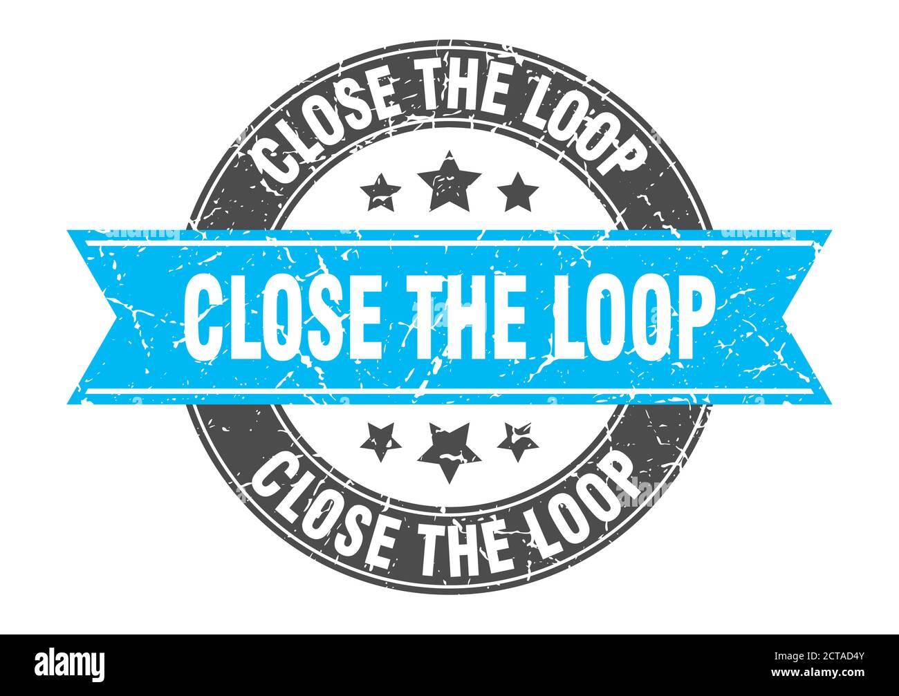 close the loop round stamp with ribbon. sign. label Stock Vector Image ...