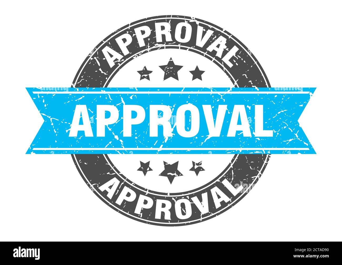 approval round stamp with ribbon. sign. label Stock Vector Image & Art ...