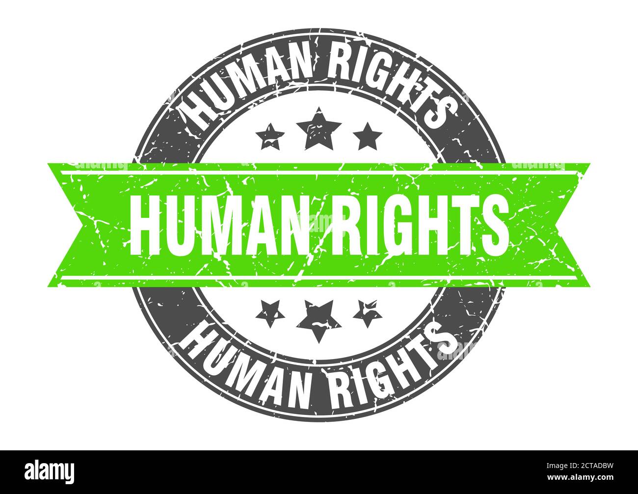 human rights round stamp with ribbon. sign. label Stock Vector Image ...