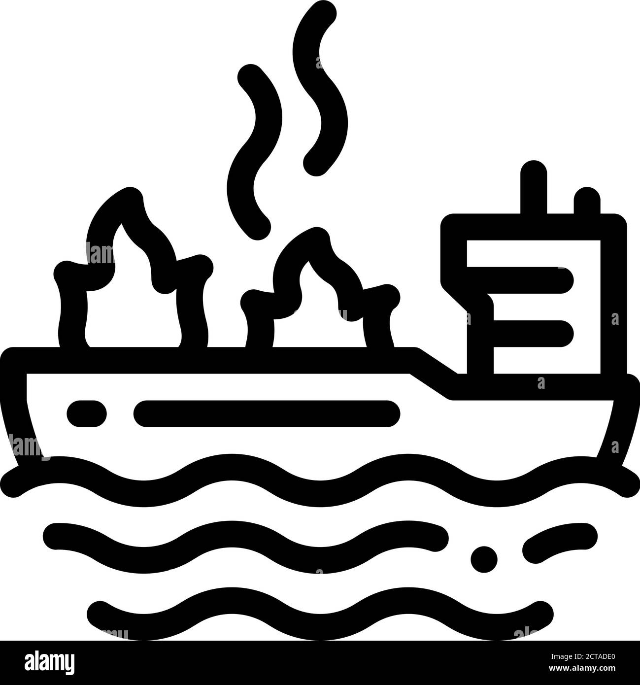 fire on ship icon vector outline illustration Stock Vector Image & Art ...