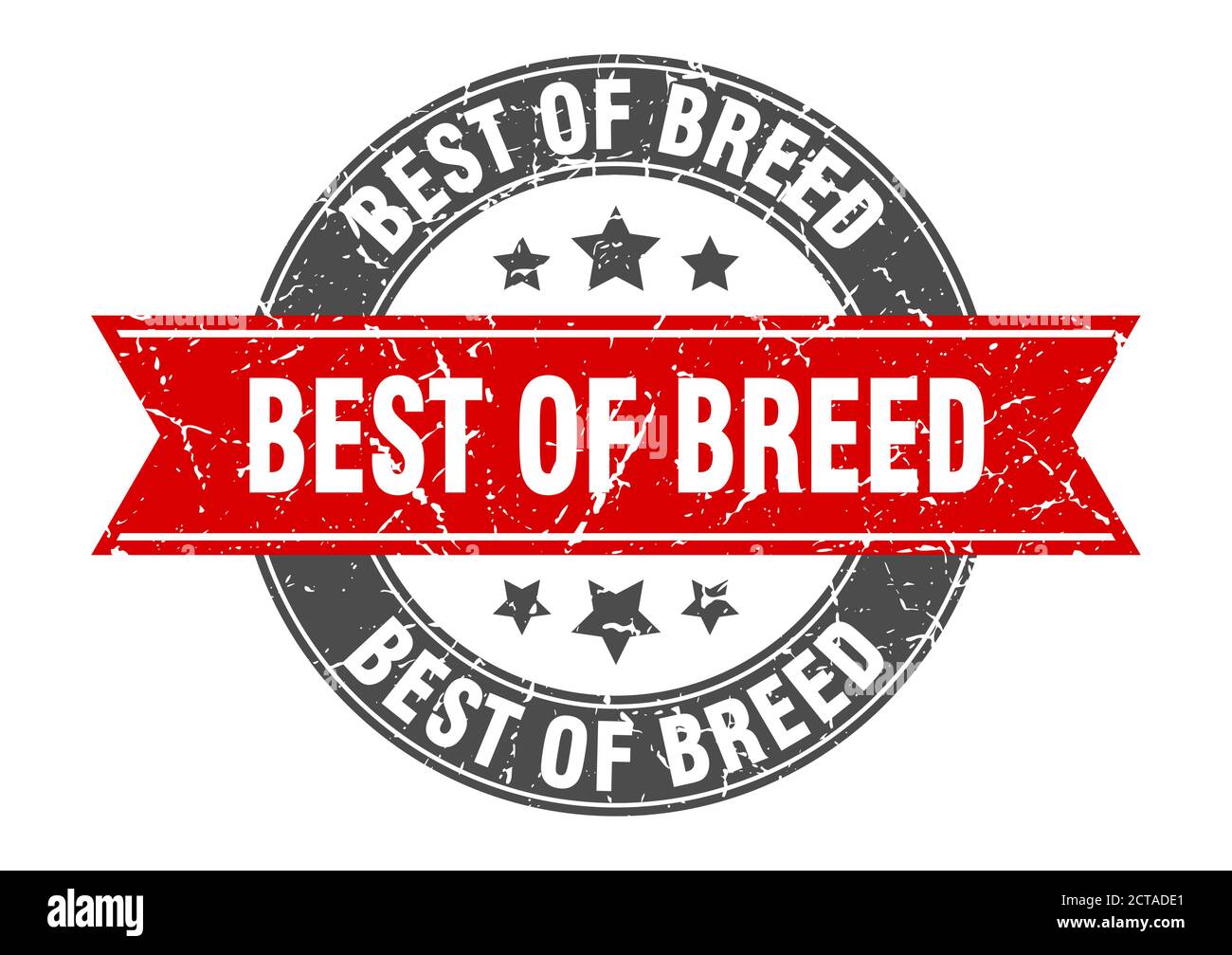 best of breed round stamp with ribbon. sign. label Stock Vector Image ...