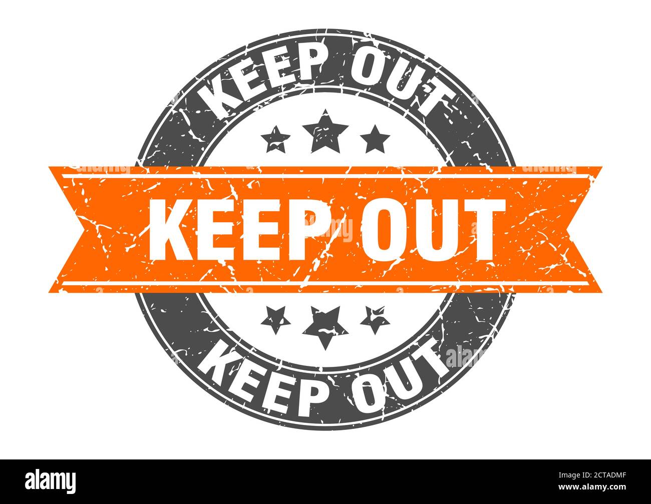 keep out round stamp with ribbon. sign. label Stock Vector Image & Art ...