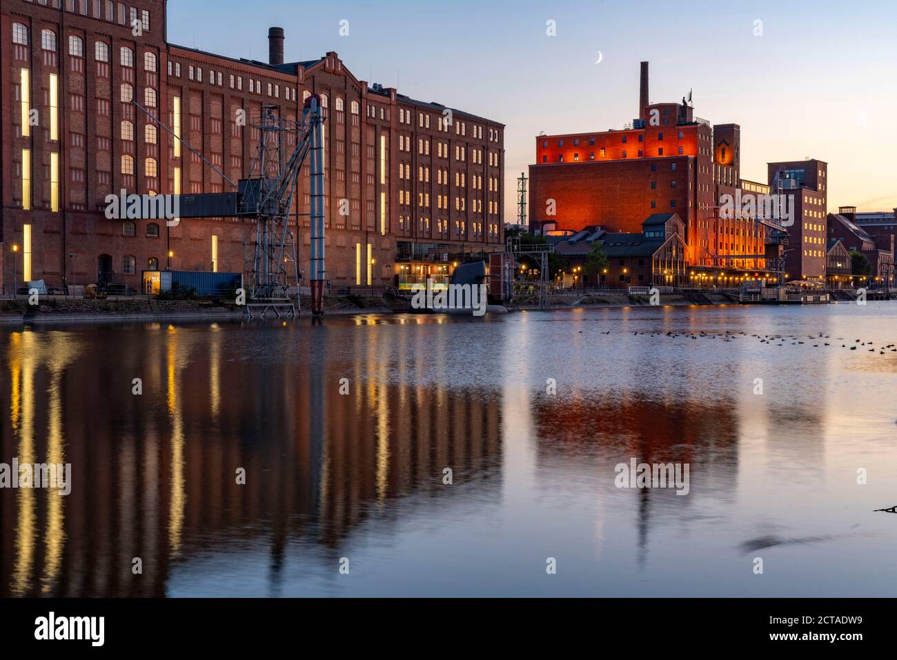 The Inner Harbor, a historic inland port, in Duisburg, Building ...