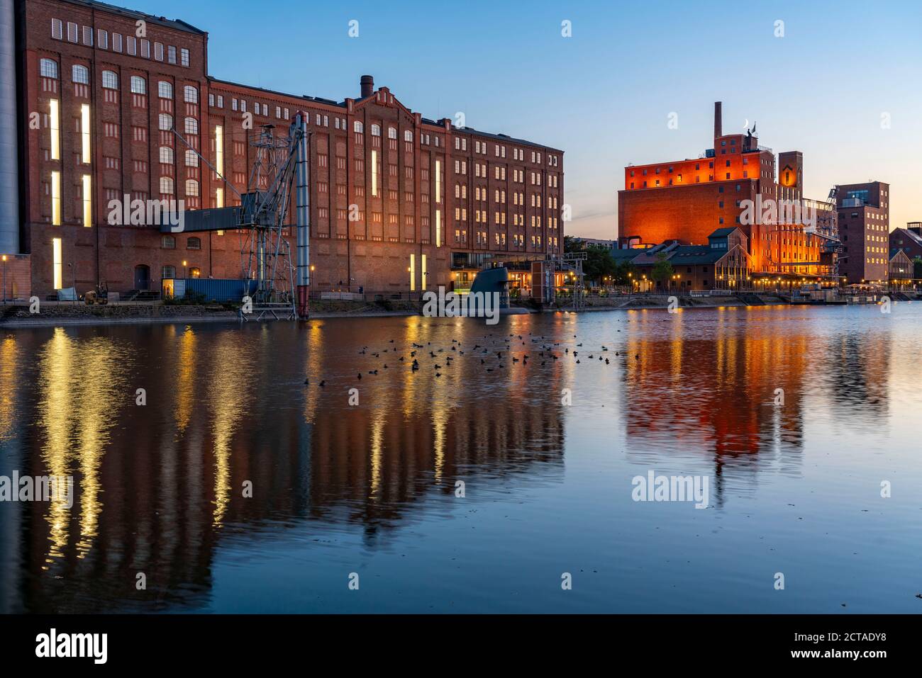 The Inner Harbor, a historic inland port, in Duisburg, Building ...