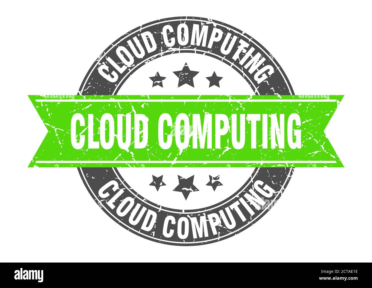 cloud computing round stamp with ribbon. sign. label Stock Vector Image ...