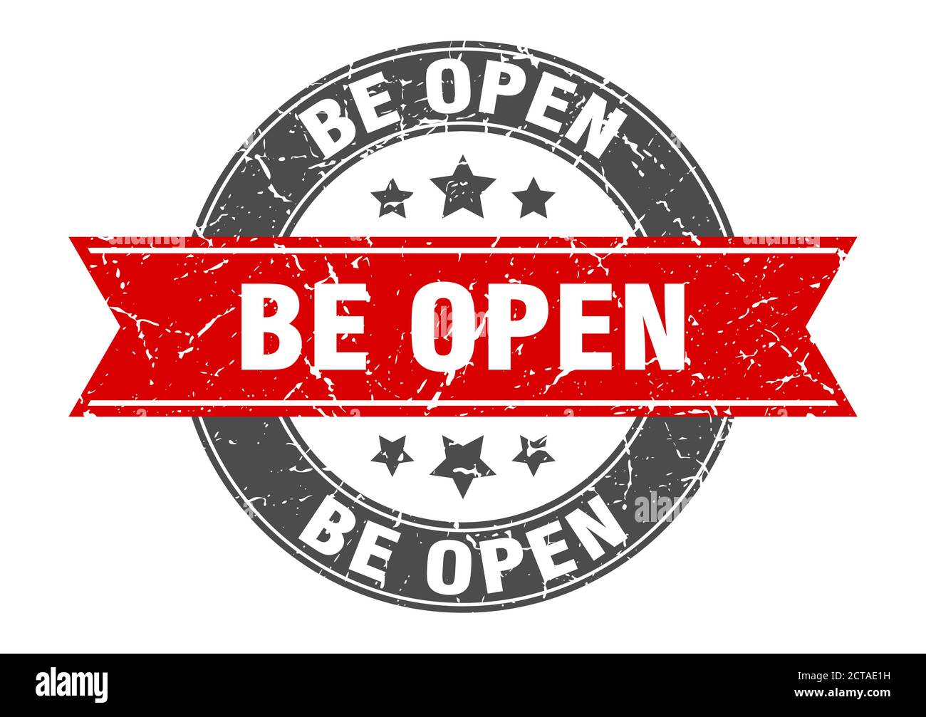 be open round stamp with ribbon. sign. label Stock Vector Image & Art ...