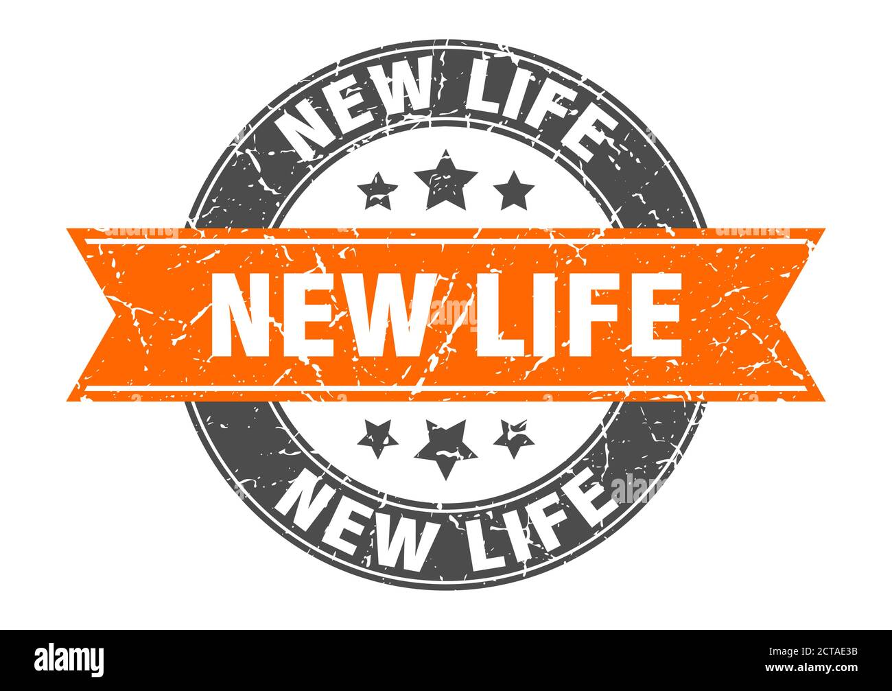 new life round stamp with ribbon. sign. label Stock Vector Image & Art ...