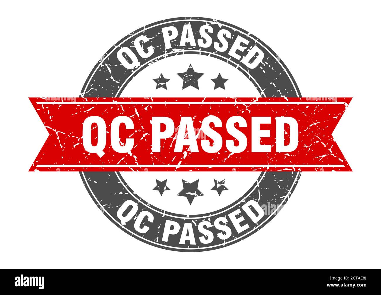qc passed round stamp with ribbon. sign. label Stock Vector Image & Art ...
