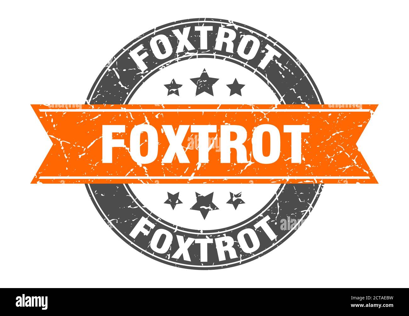 foxtrot round stamp with ribbon. sign. label Stock Vector Image & Art ...