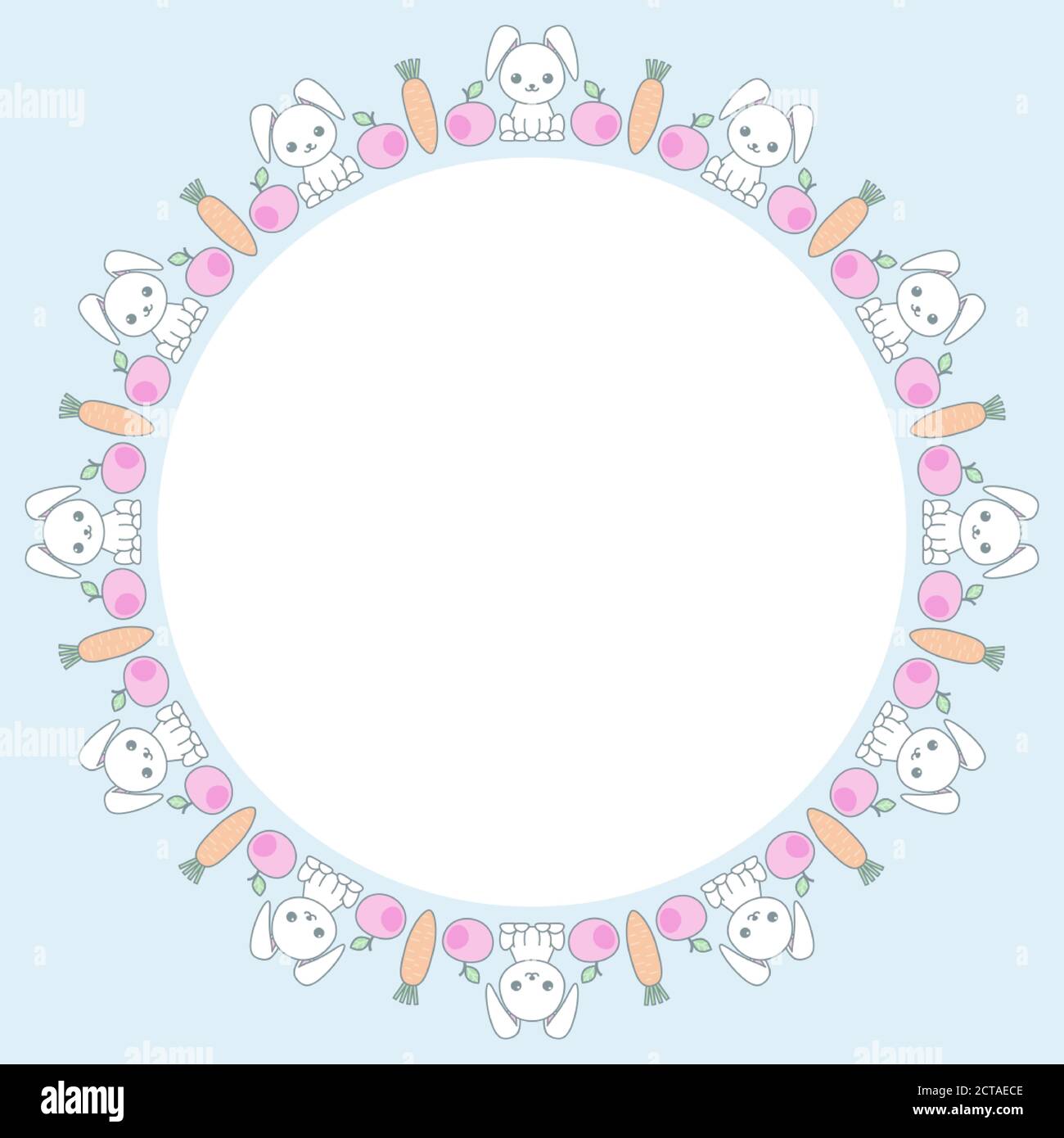 Cute decorative frame with cartoon funny rabbits. Childish background ...