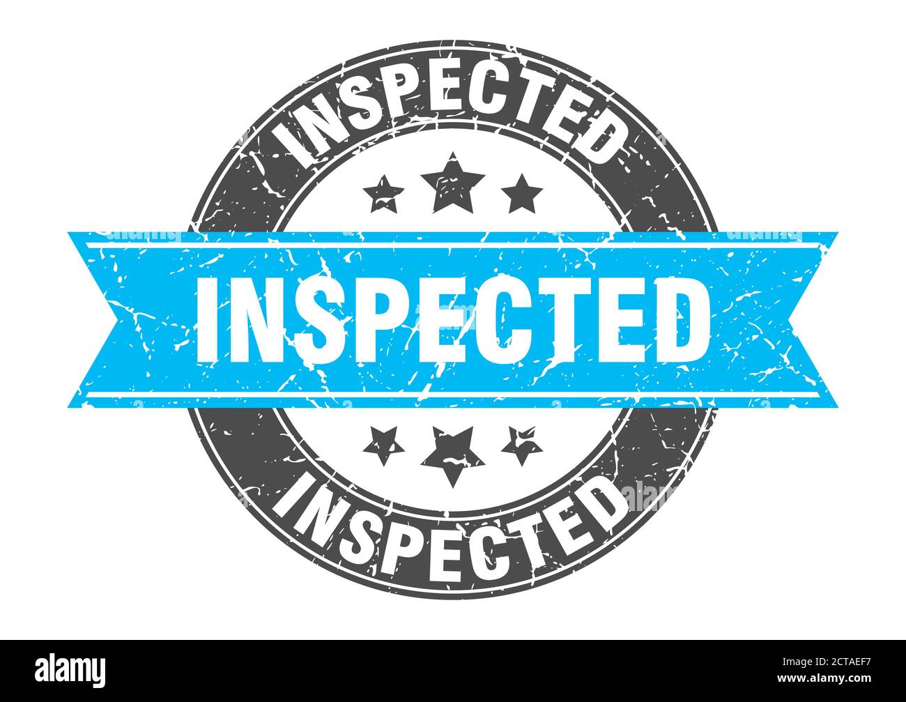 inspected round stamp with ribbon. sign. label Stock Vector Image & Art ...