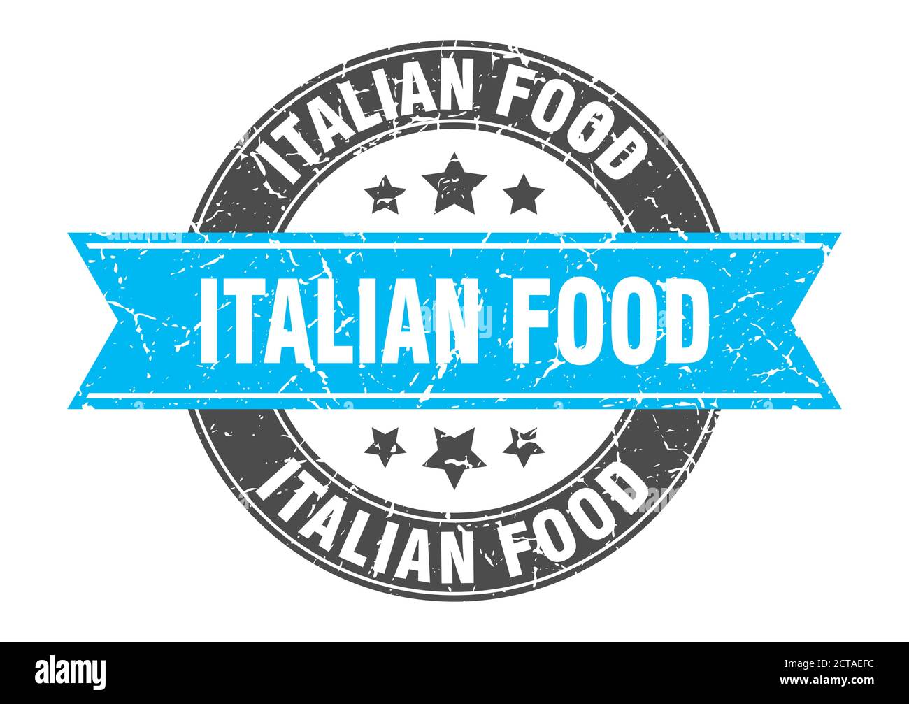 italian food round stamp with ribbon. sign. label Stock Vector Image ...