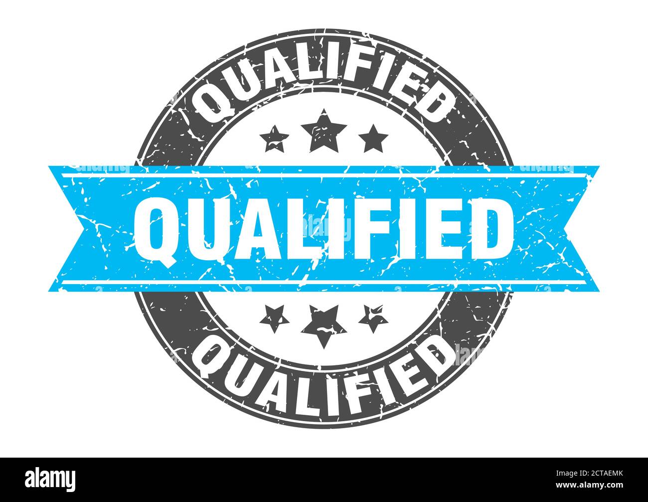 qualified round stamp with ribbon. sign. label Stock Vector Image & Art ...