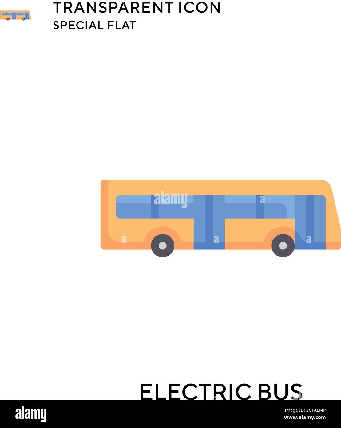 Electric bus vector icon. Flat style illustration. EPS 10 vector Stock ...