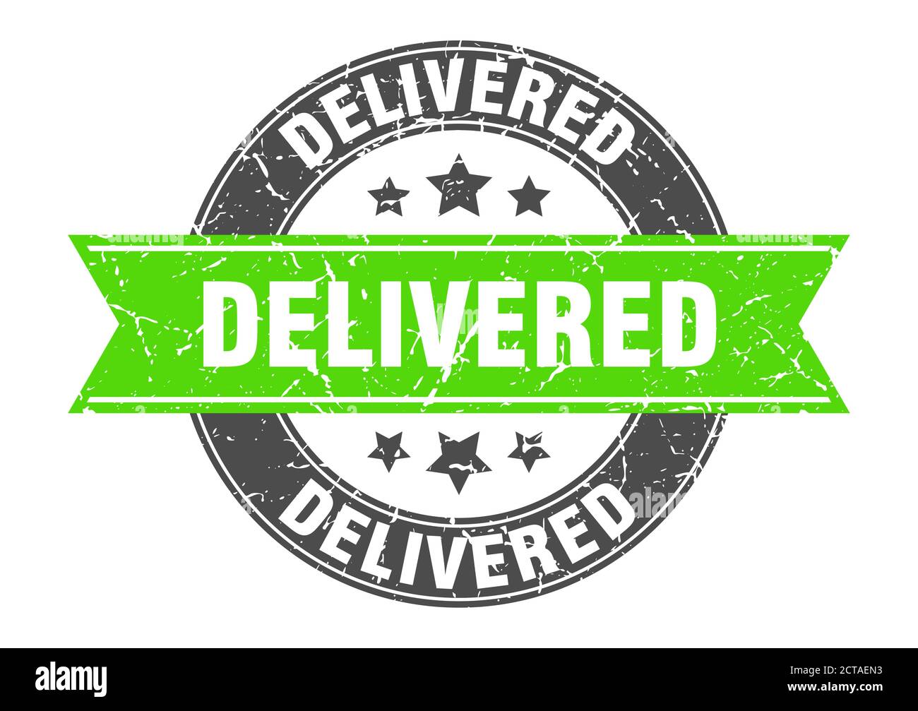 delivered round stamp with ribbon. sign. label Stock Vector Image & Art ...