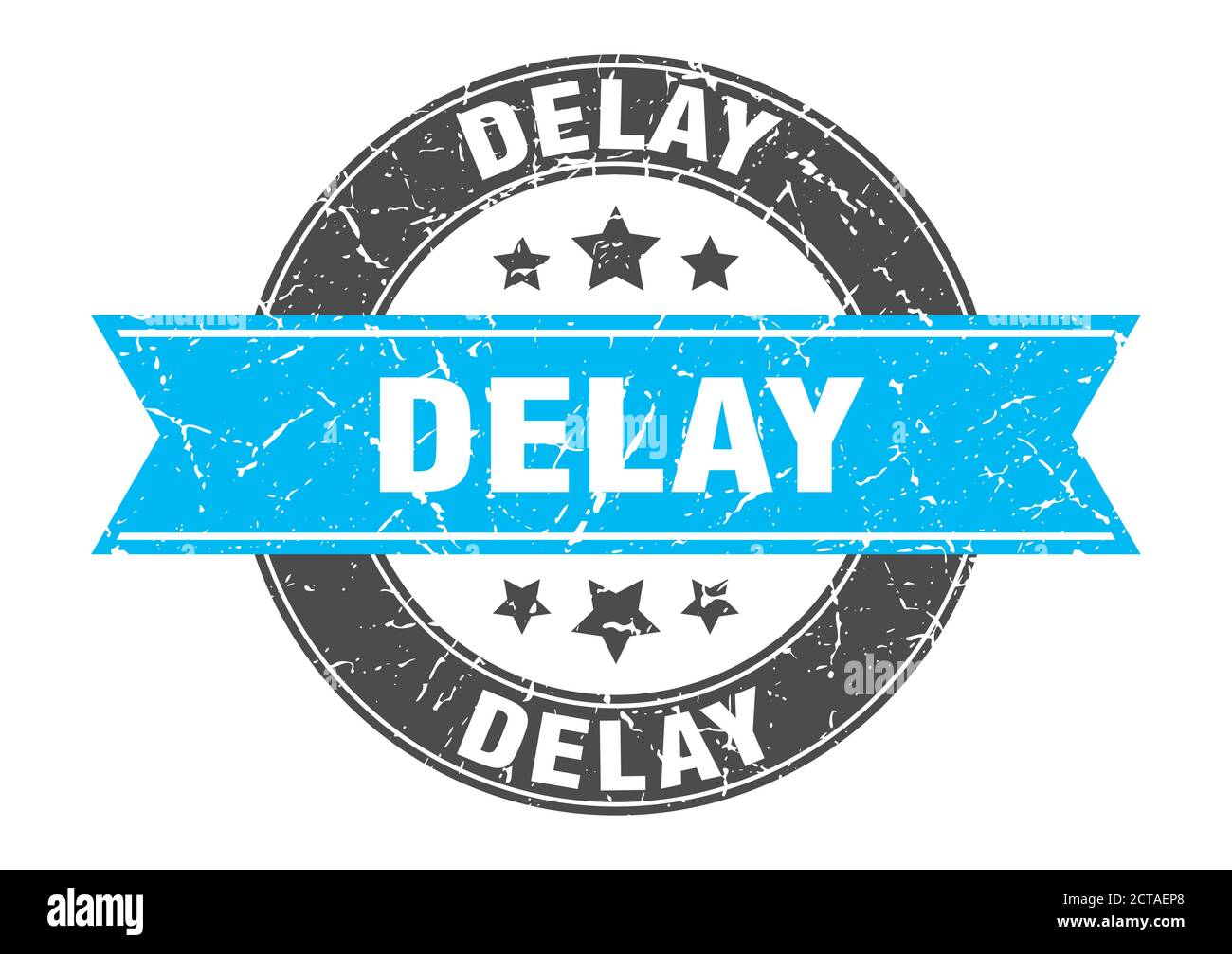 delay round stamp with ribbon. sign. label Stock Vector Image & Art - Alamy
