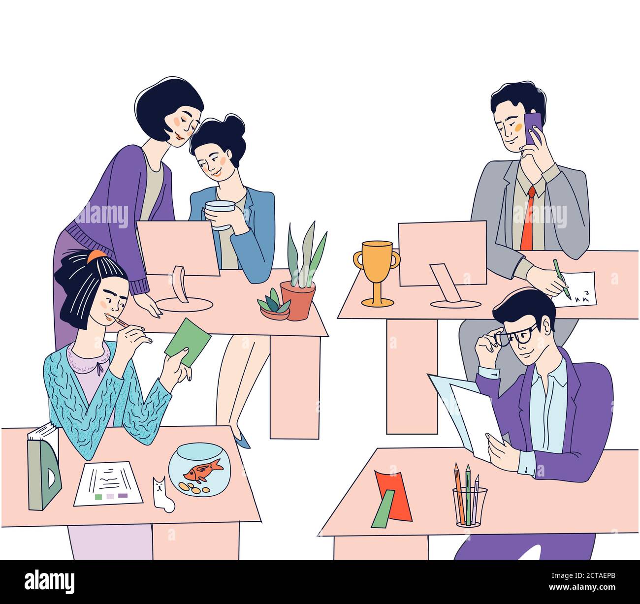 Busy women work in Stock Vector Images - Alamy