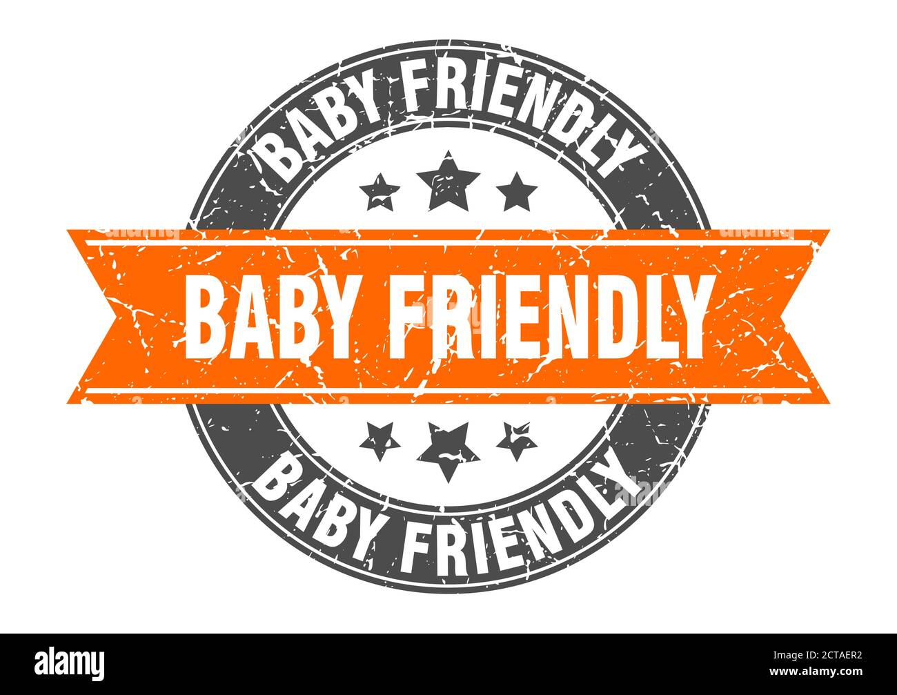 baby friendly round stamp with ribbon. sign. label Stock Vector Image ...
