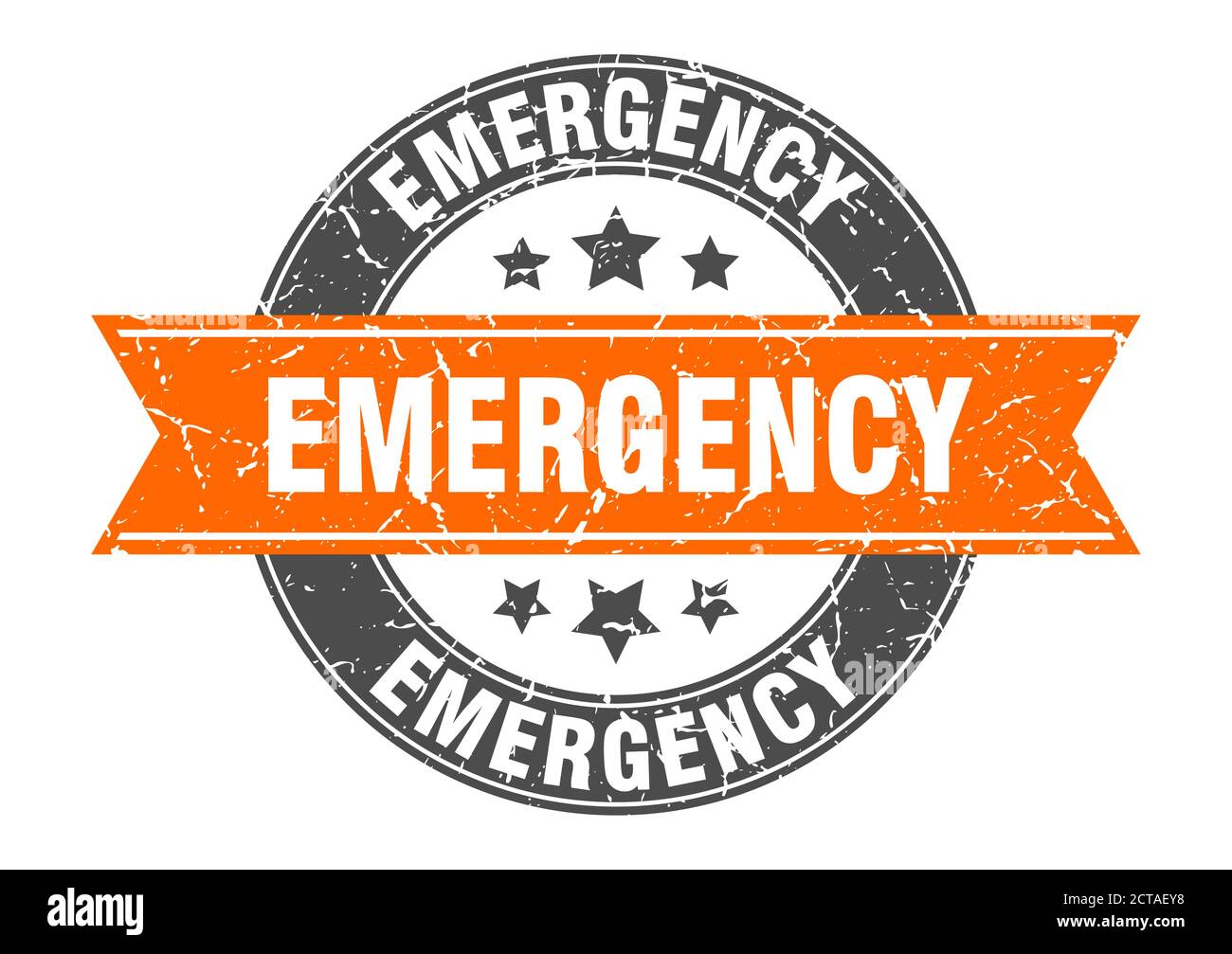 emergency round stamp with ribbon. sign. label Stock Vector Image & Art ...