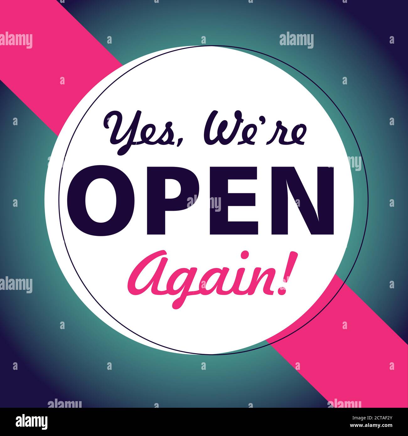 yes, we are open again, poster vector illustration design Stock Vector ...