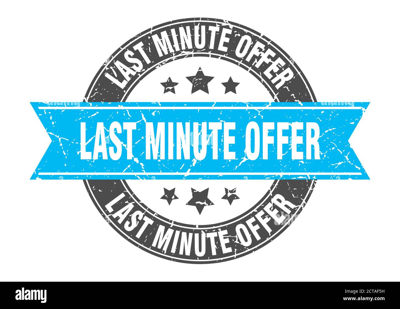 last minute offer round stamp with ribbon. sign. label Stock Vector ...