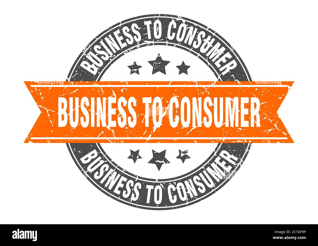 business to consumer round stamp with ribbon. sign. label Stock Vector ...