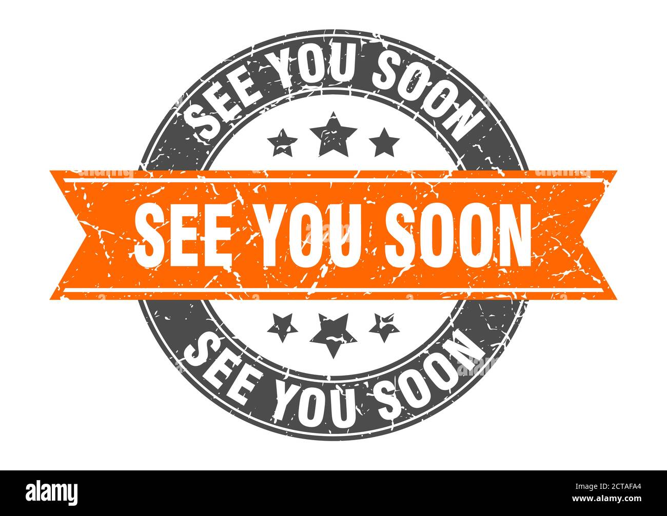 see you soon round stamp with ribbon. sign. label Stock Vector Image ...