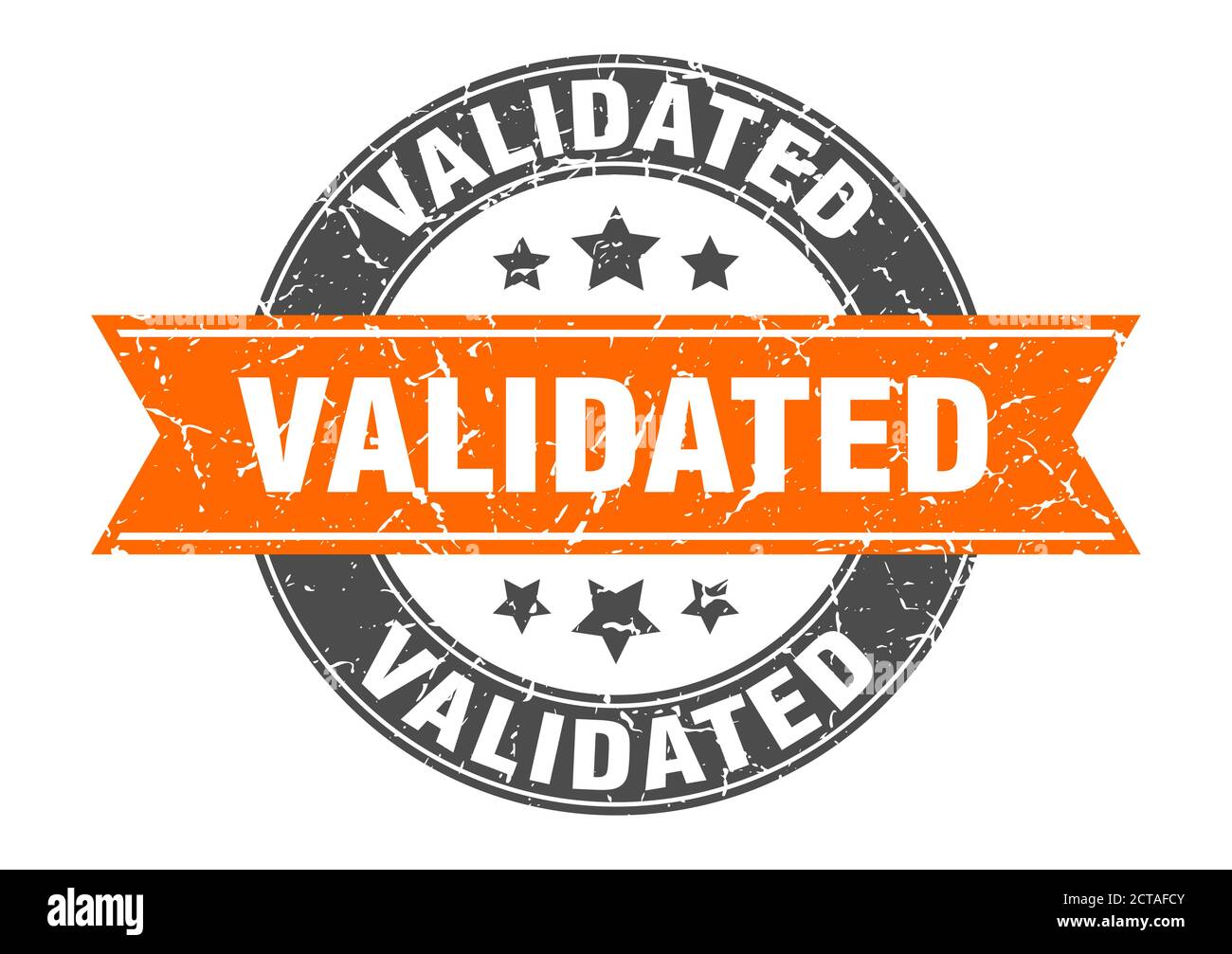 validated round stamp with ribbon. sign. label Stock Vector Image & Art ...