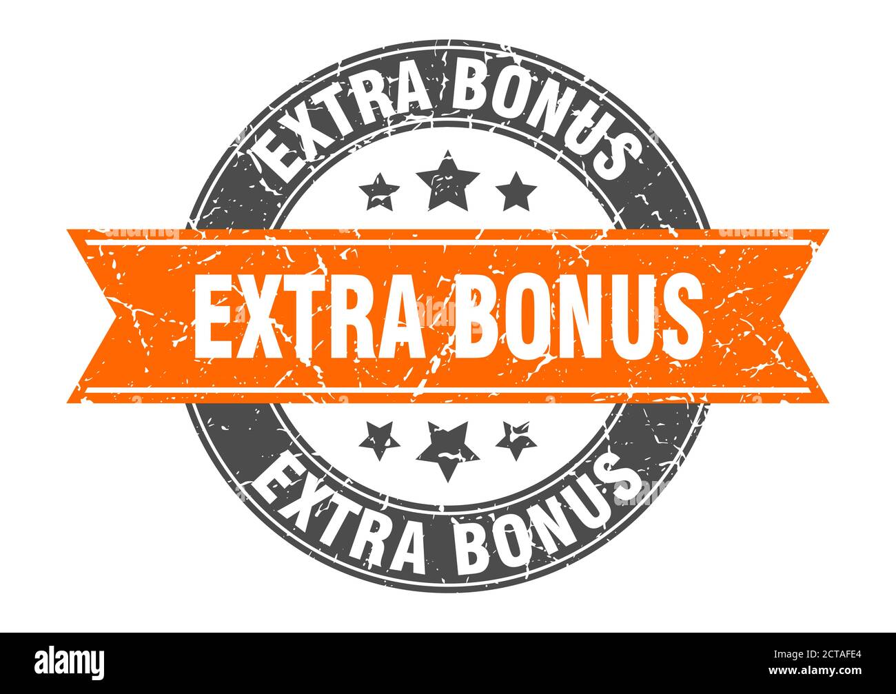 extra bonus round stamp with ribbon. sign. label Stock Vector Image ...