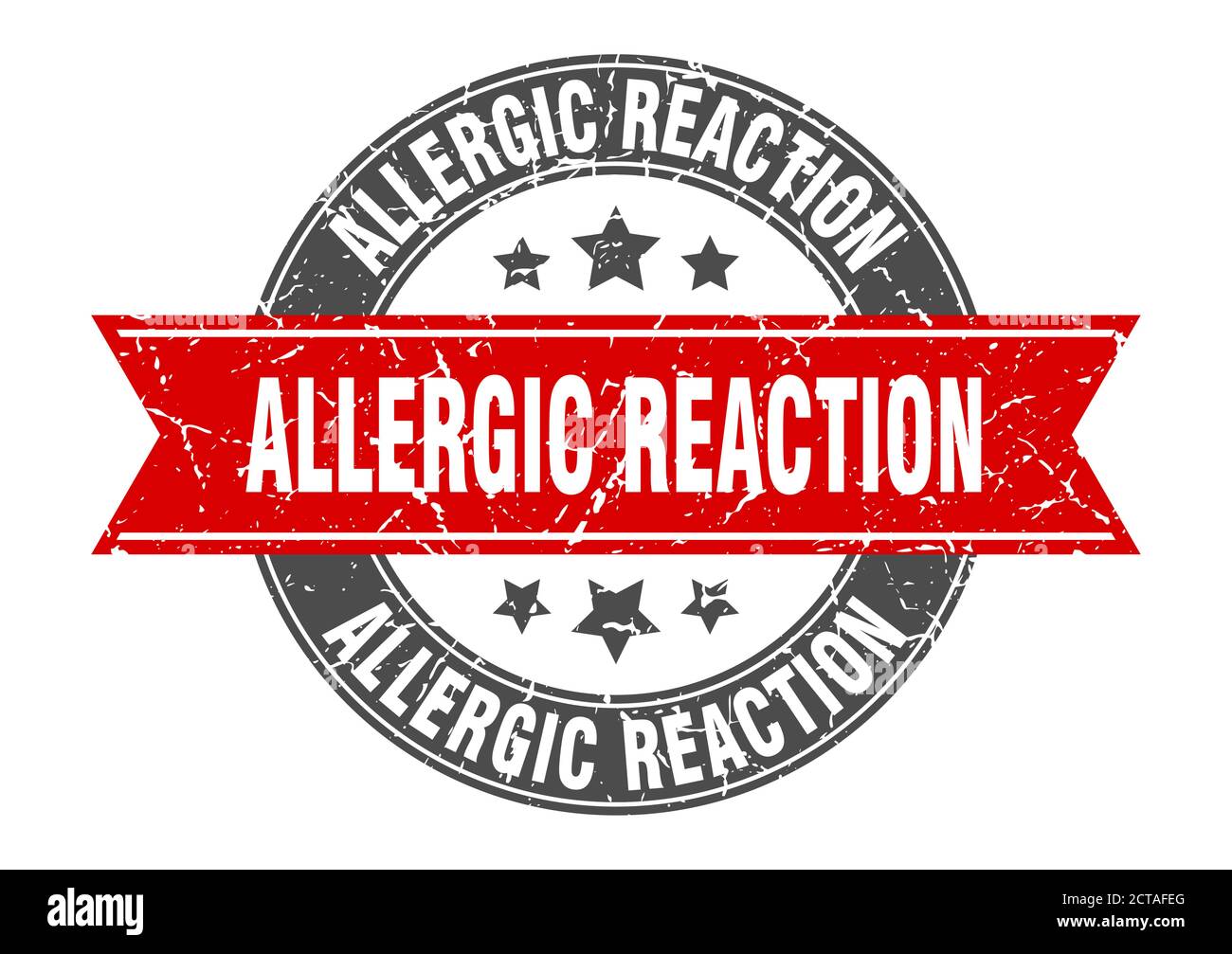 allergic reaction round stamp with ribbon. sign. label Stock Vector ...