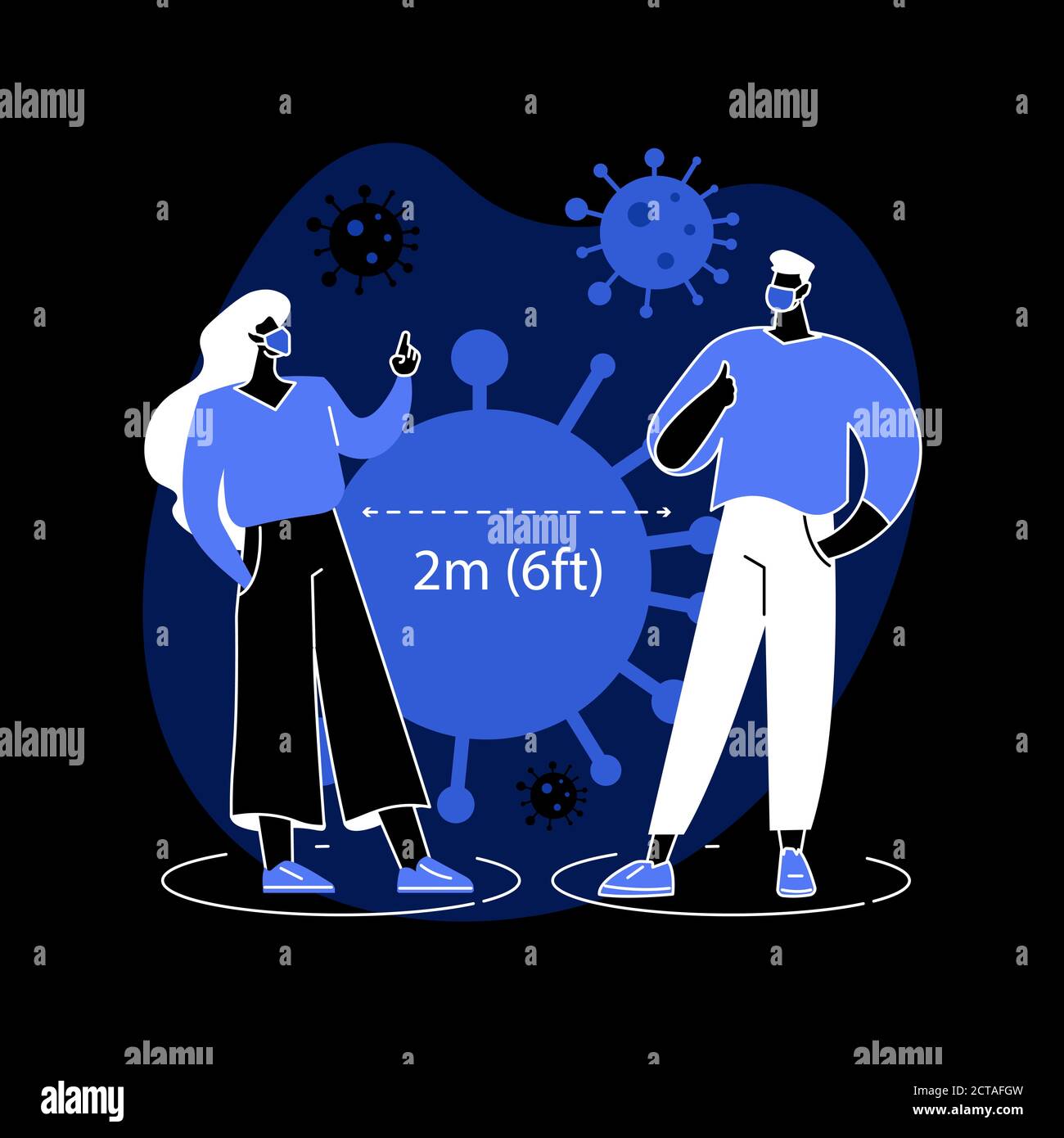 Keep distance abstract concept vector illustration Stock Vector Image ...