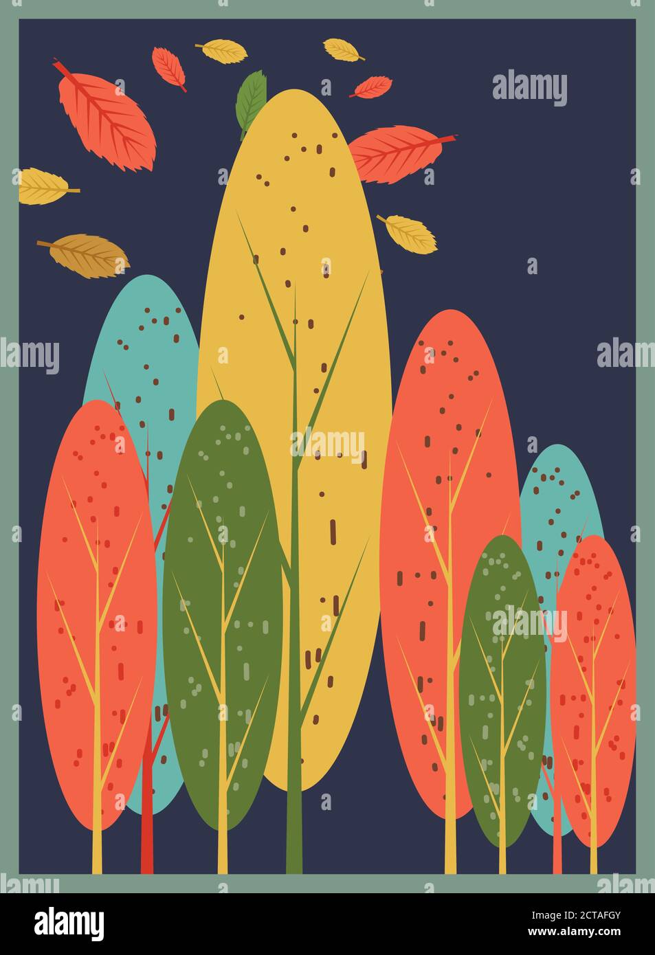 Autumn leaves design, season nature ornament garden decoration and ...