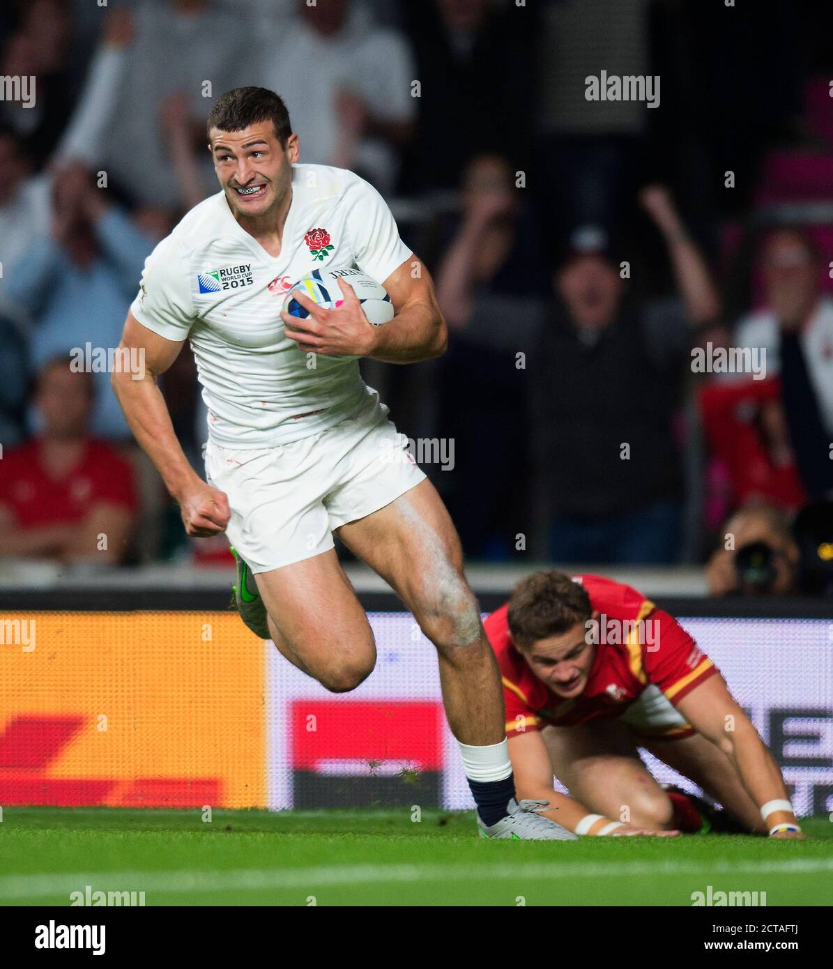 Jonny May scores a try for England England v Wales Rugby World Cup 2015 ...