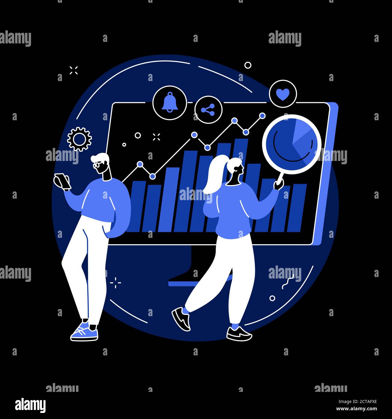 Social media analysis abstract concept vector illustration Stock Vector ...