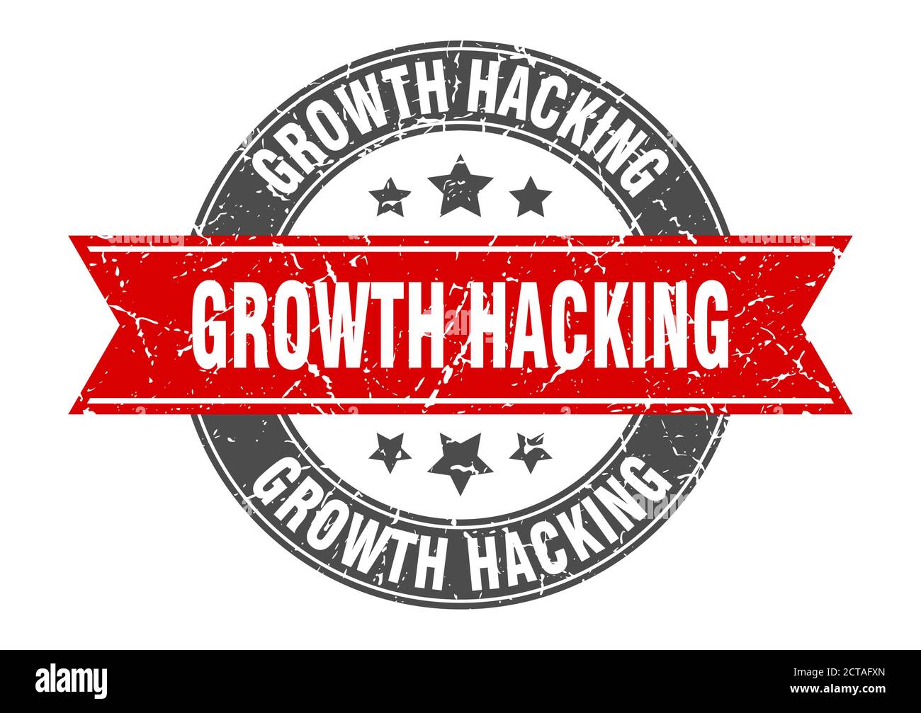 growth hacking round stamp with ribbon. sign. label Stock Vector Image ...