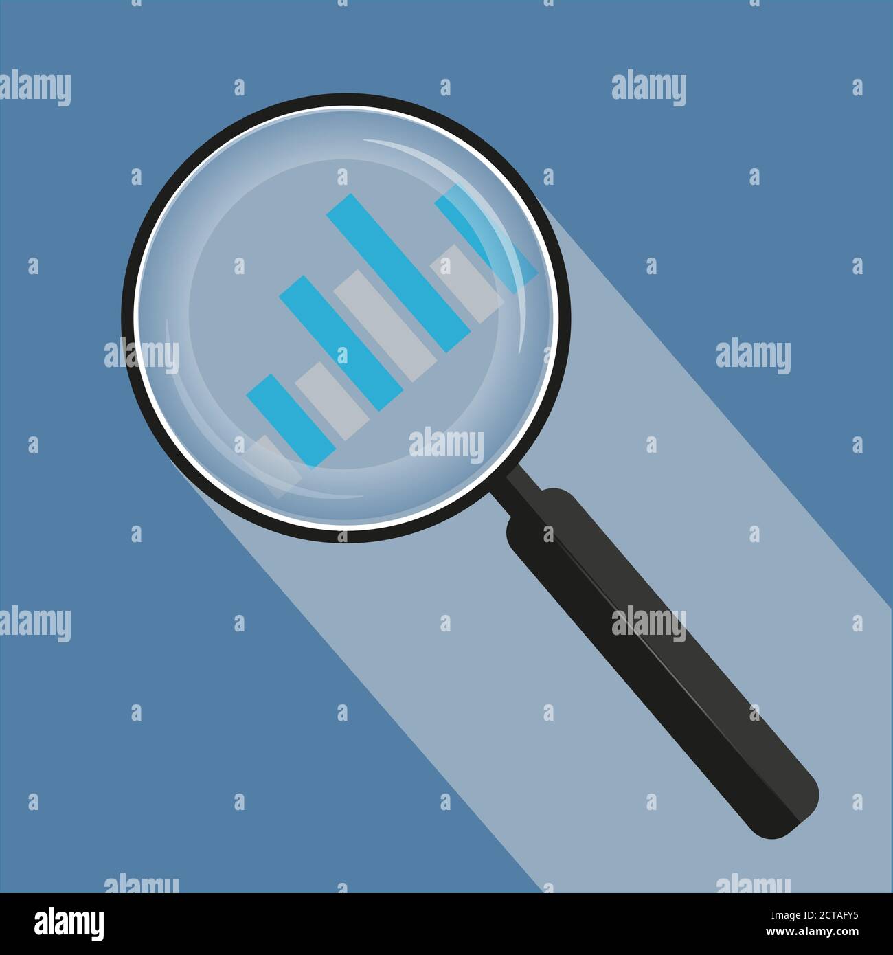 Magnifying Glass vector illustration with graph Stock Vector Image ...