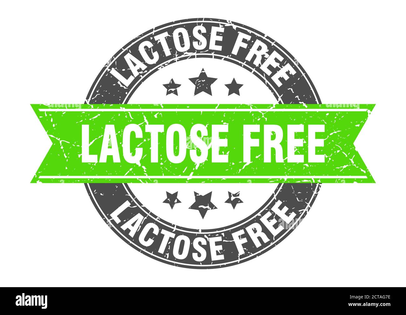lactose free round stamp with ribbon. sign. label Stock Vector Image ...