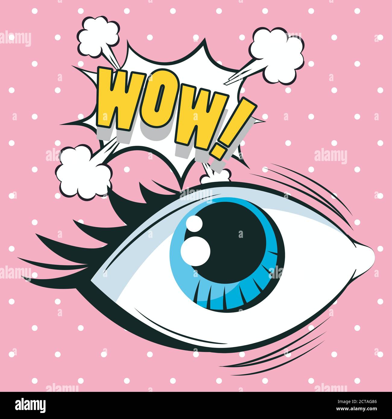 female eye with wow expression pop art style vector illustration design ...