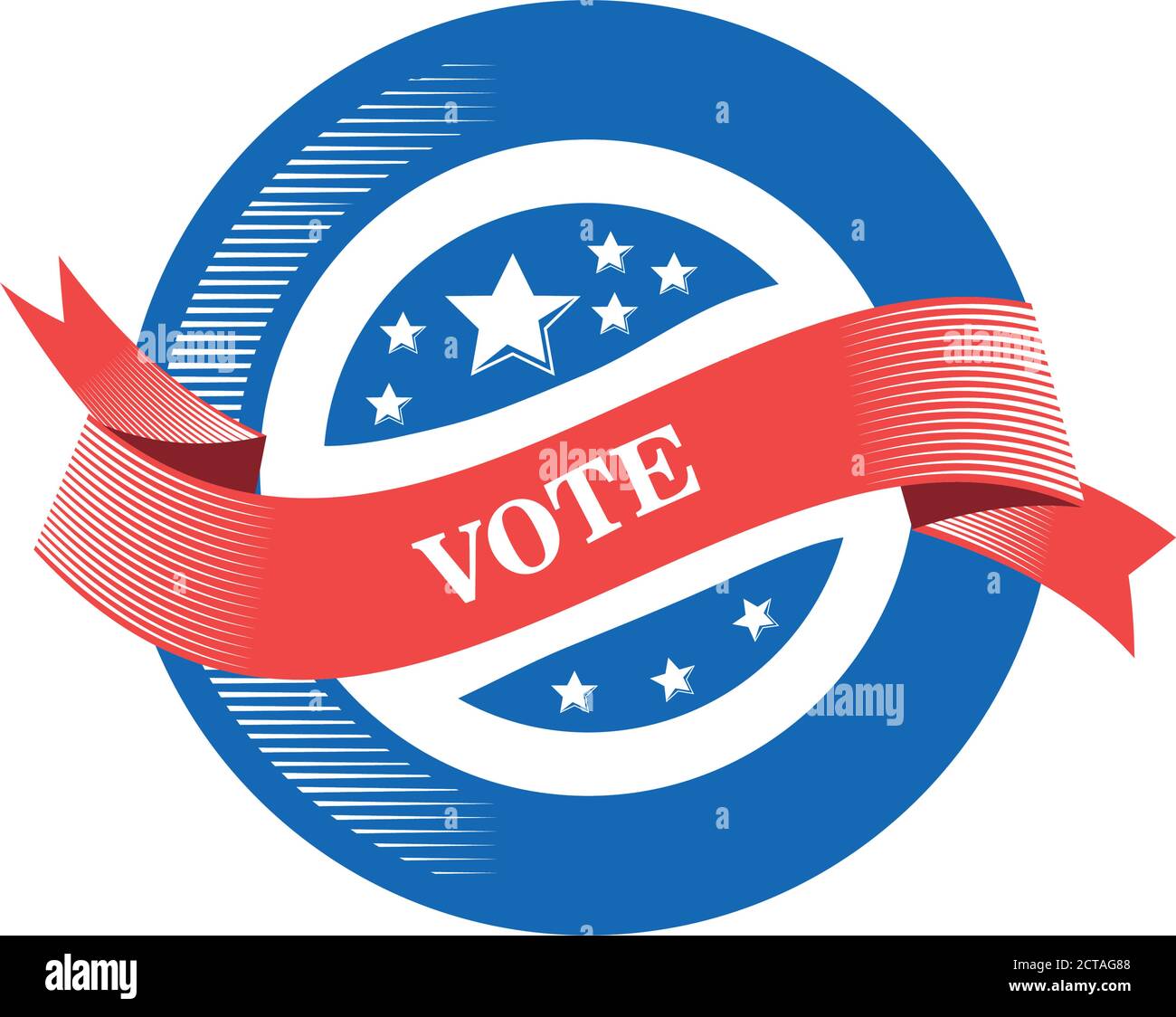 usa vote seal stamp with ribbon detailed style icon design, elections ...