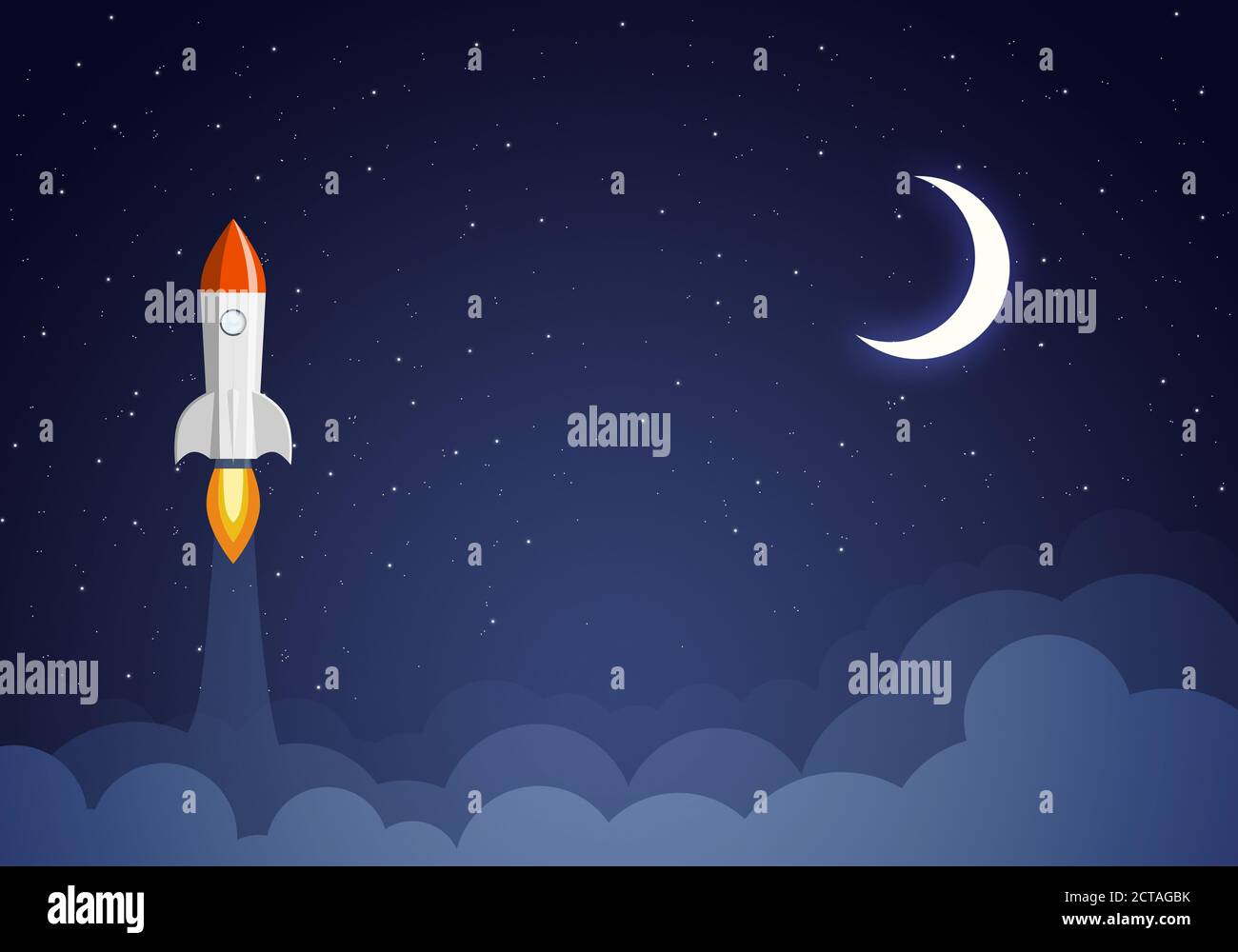 Rocket takes off into outer space Stock Photo - Alamy