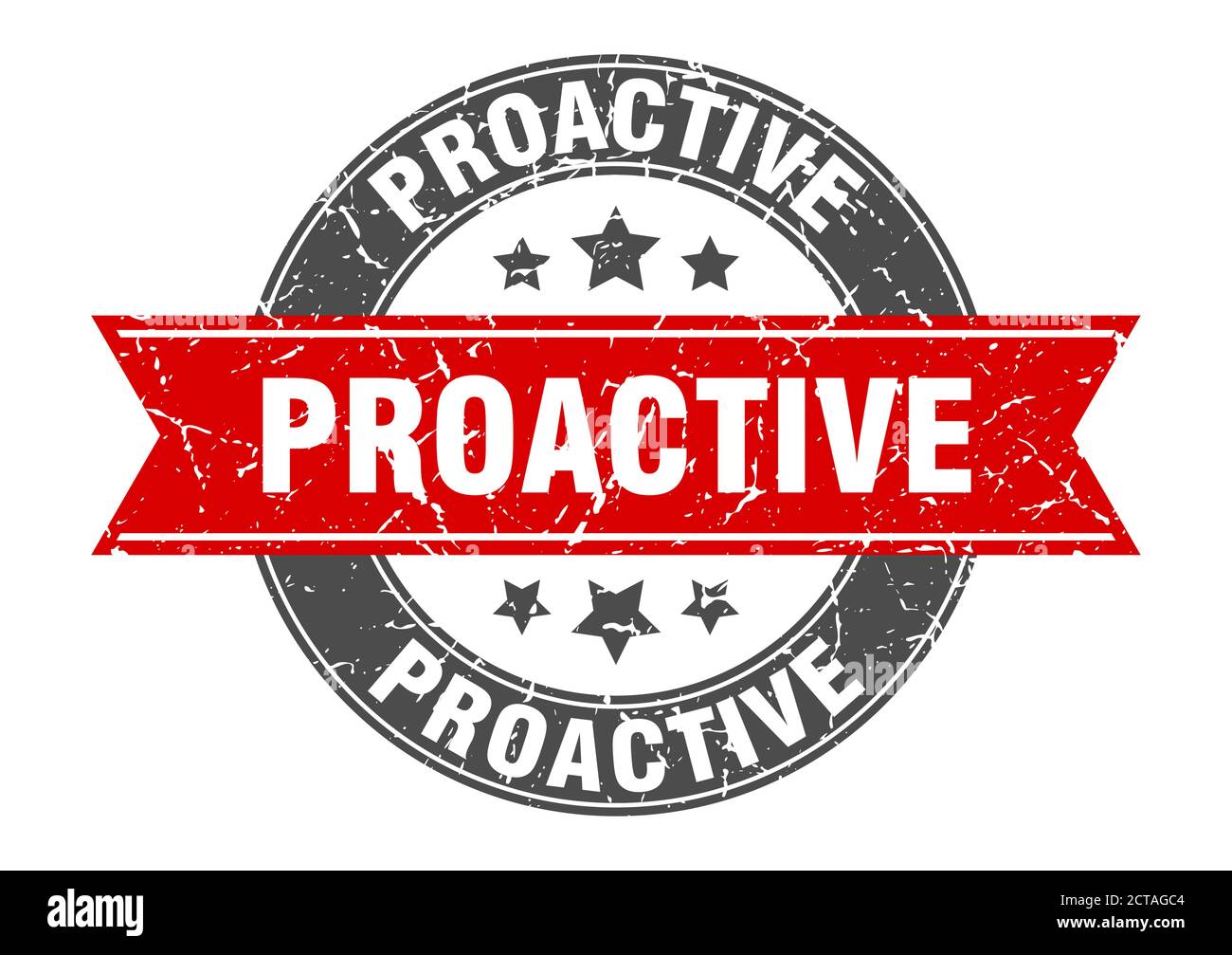 proactive round stamp with ribbon. sign. label Stock Vector Image & Art ...
