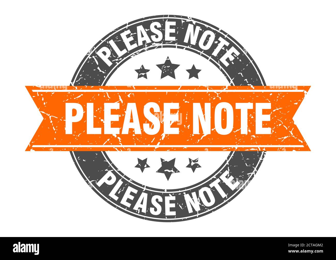 please note round stamp with ribbon. sign. label Stock Vector Image ...