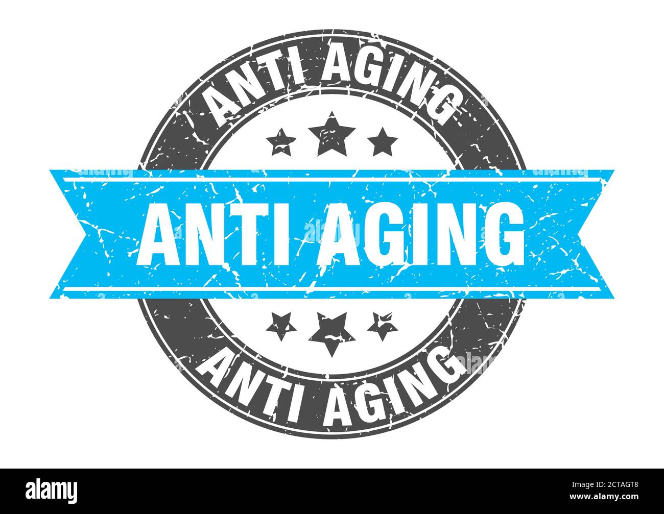 anti aging round stamp with ribbon. sign. label Stock Vector Image ...