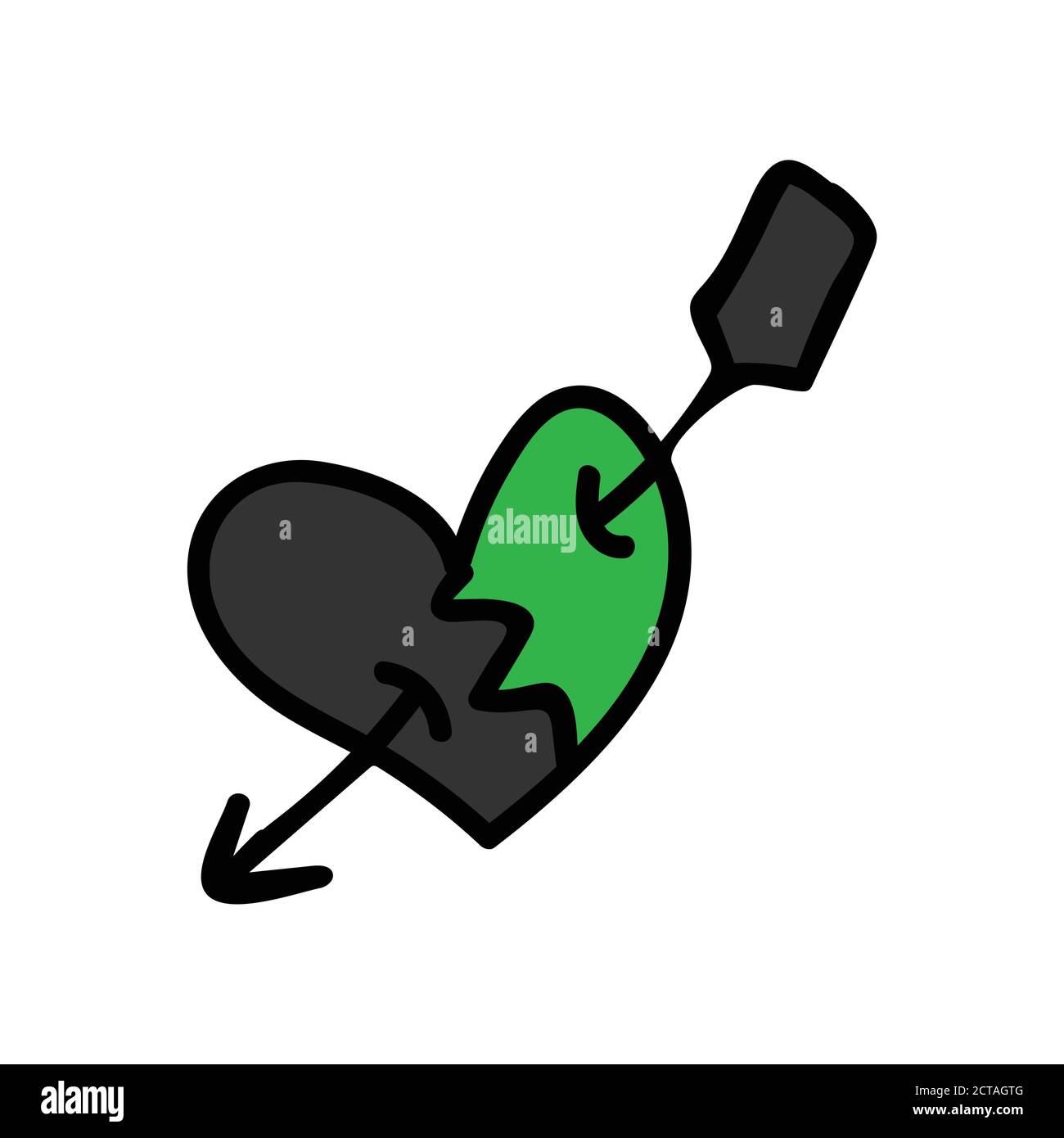 Punk rock heart vector illustration clipart. Simple alternative sticker ...