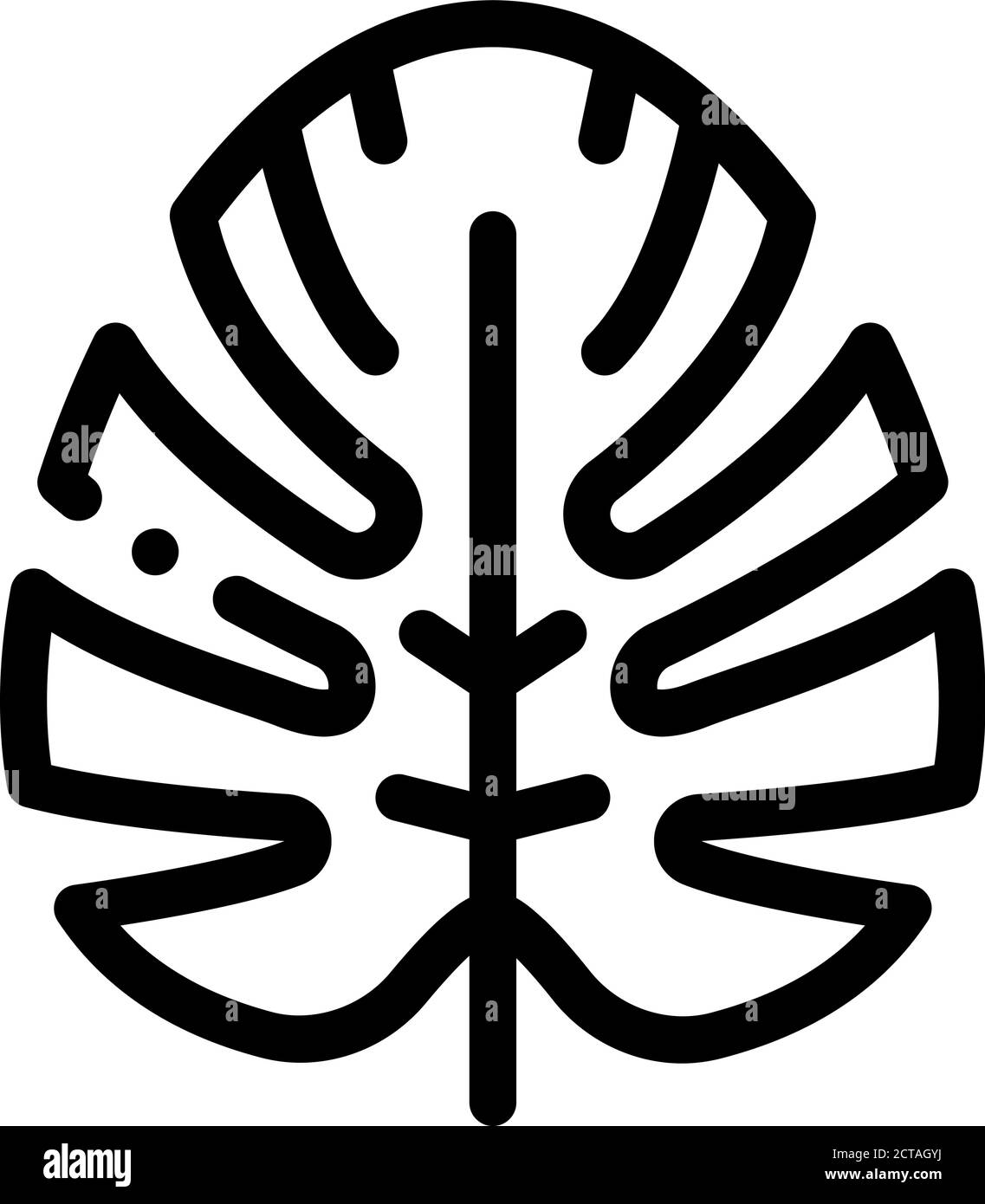 plant leaf icon vector outline symbol illustration Stock Vector Image ...