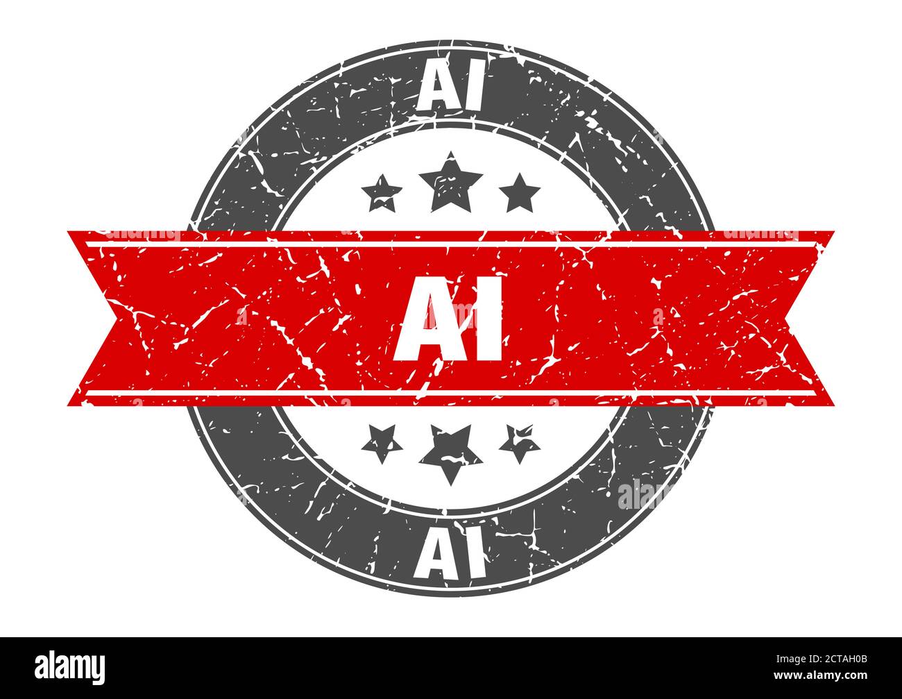 ai round stamp with ribbon. sign. label Stock Vector Image & Art - Alamy