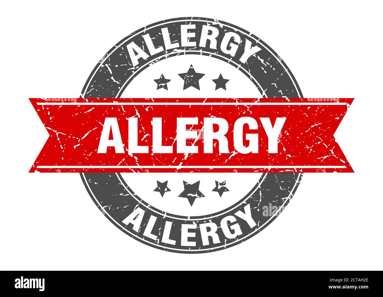 allergy round stamp with ribbon. sign. label Stock Vector Image & Art ...