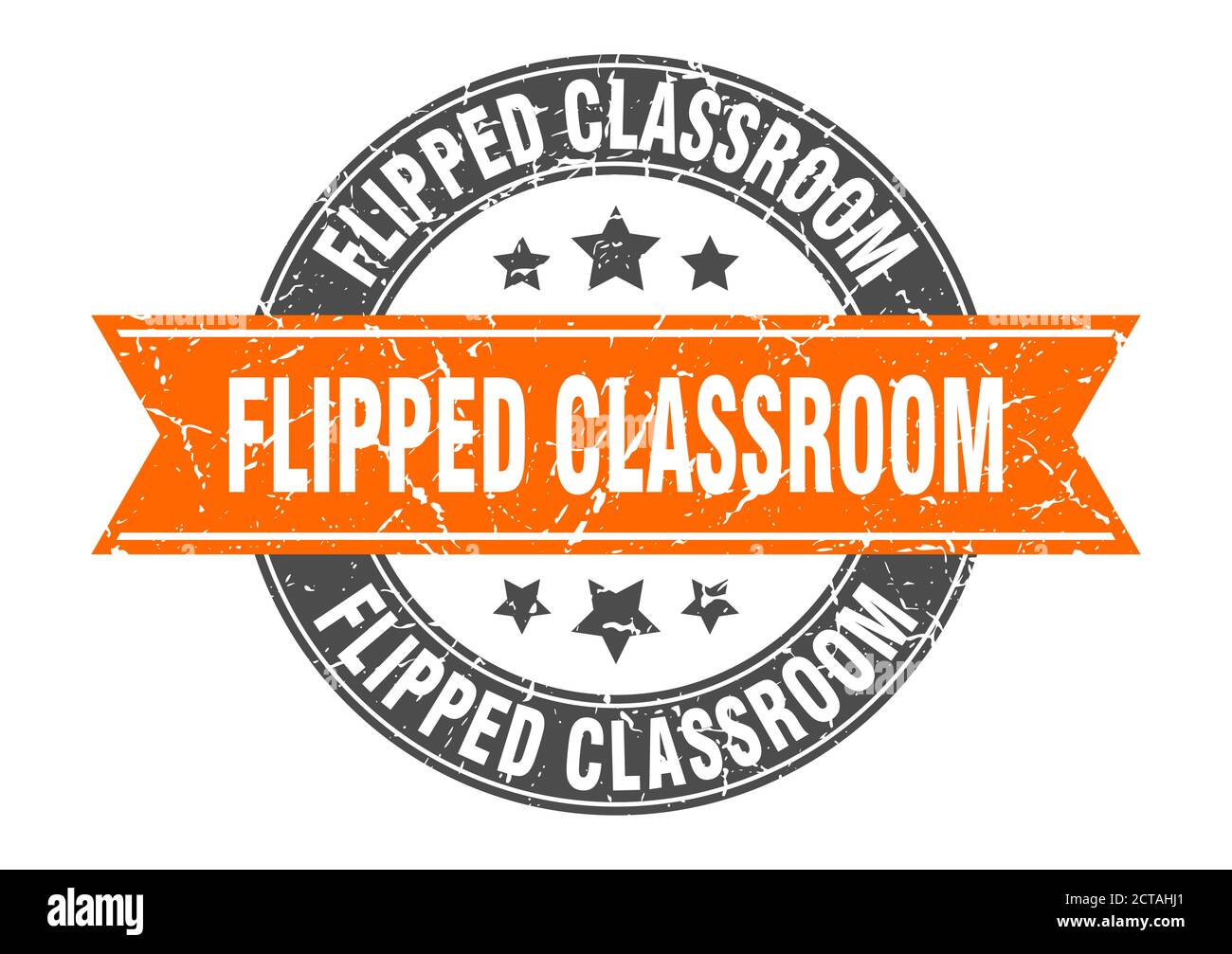 flipped classroom round stamp with ribbon. sign. label Stock Vector ...